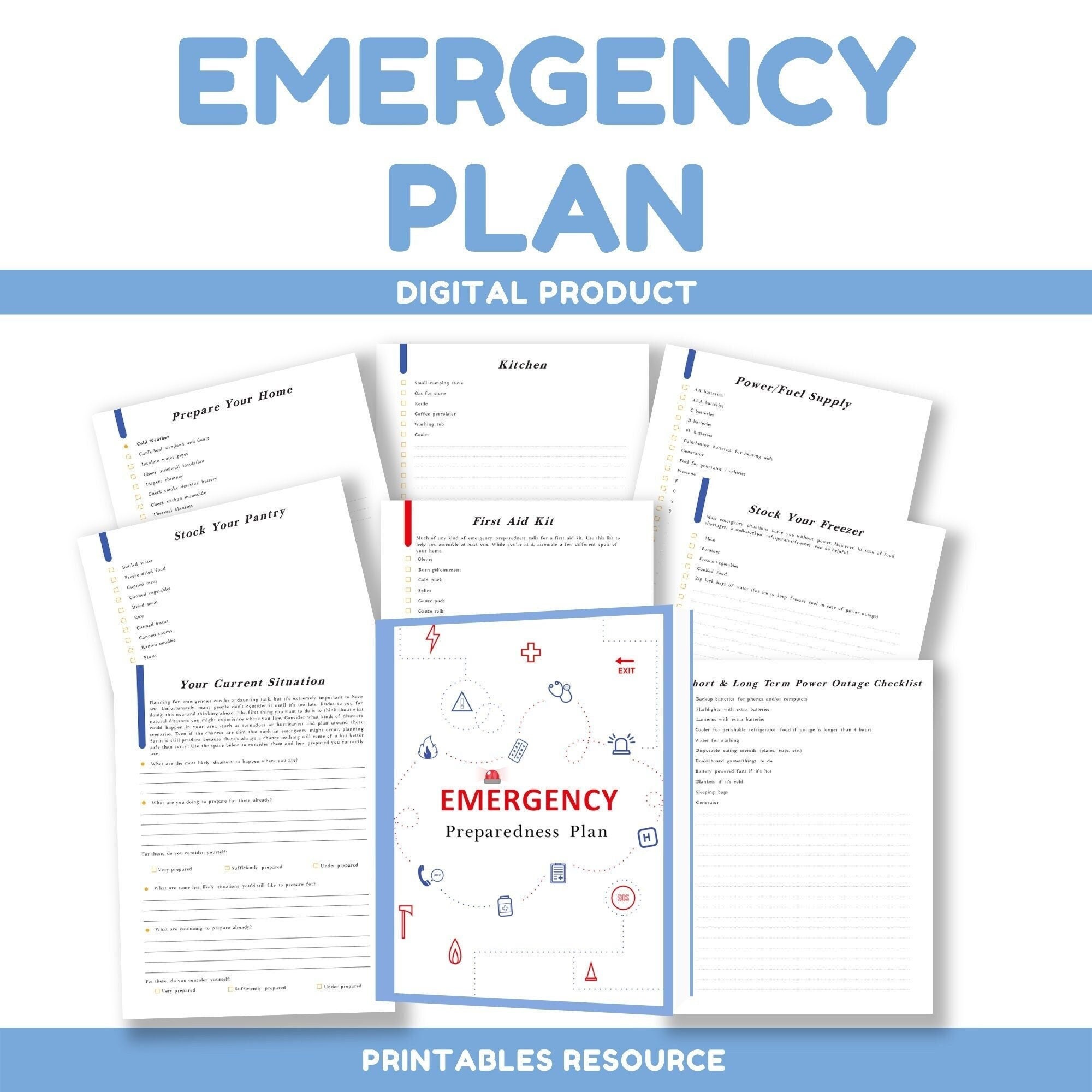 Family Emergency Binder Plan Printable Home Emergency Plan Binder ...