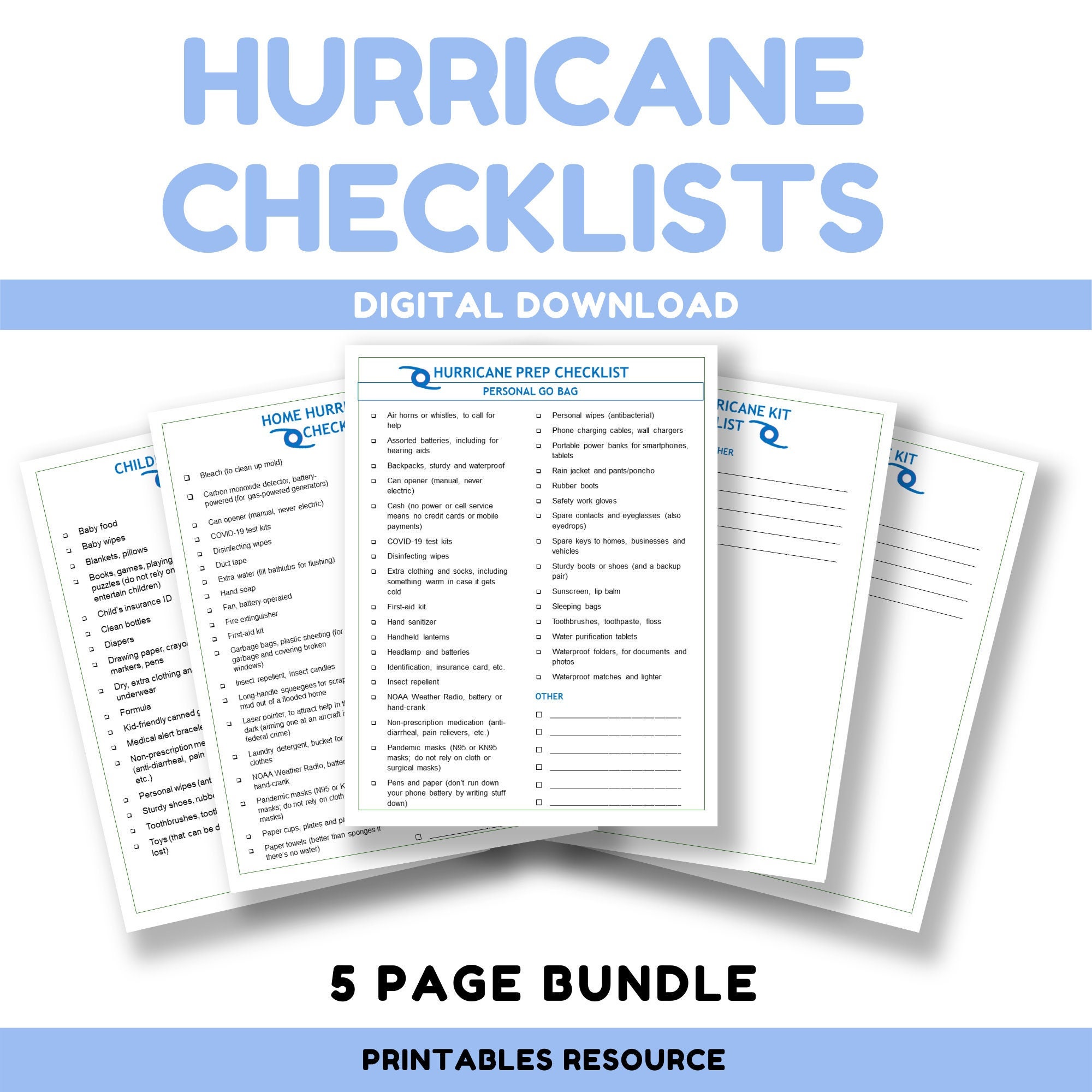 Hurricane Prep Checklist Hurricane Checklist Hurricane Preparedness - Etsy