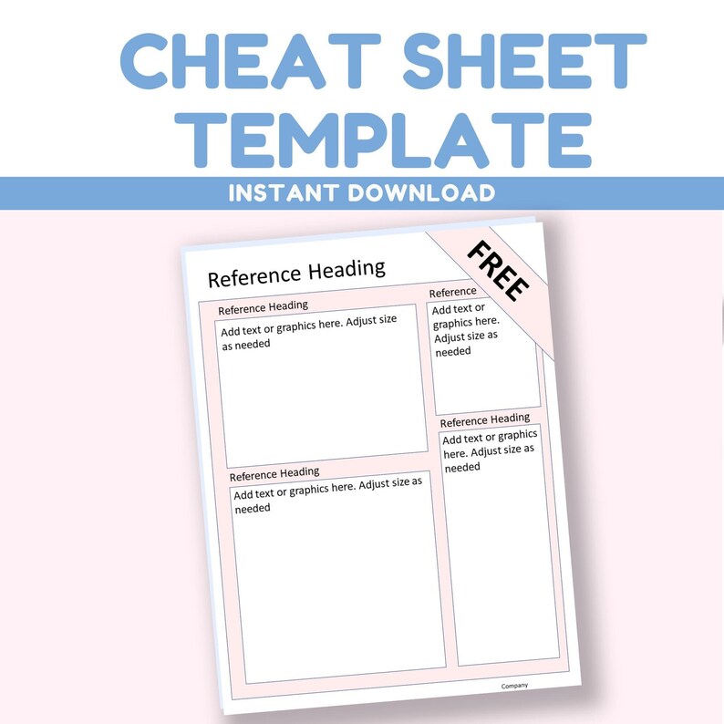 Editable Cheat Sheet Template: DIY Quick Reference (powerpoint, Digital ...