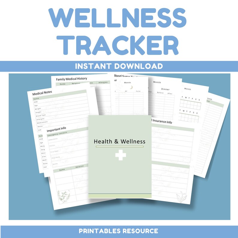 Wellness Tracker Printable Medication Tracker Printable - Etsy