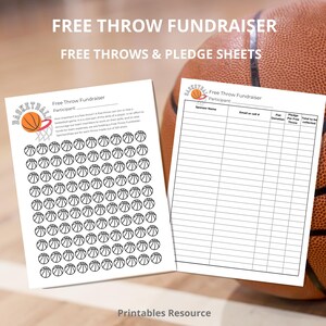 Basketball Free Throw Fundraiser Form | Shoot-a-thon Team Fundraising ...