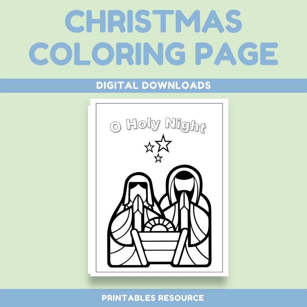 Nativity Scene Christmas Coloring Page Printable for Sunday School ...