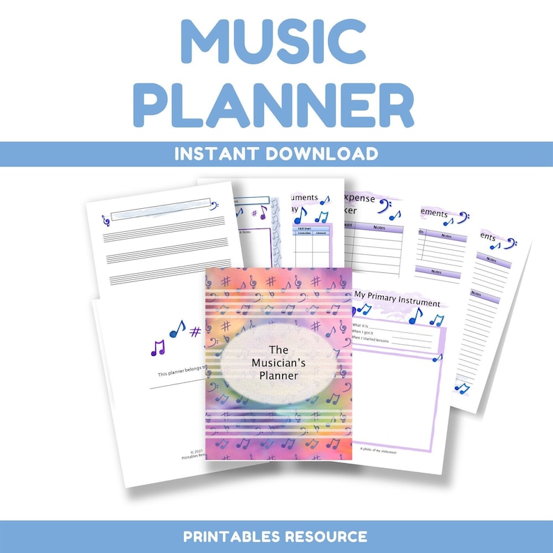 Music Planner Printable | Musician's Planner - Etsy