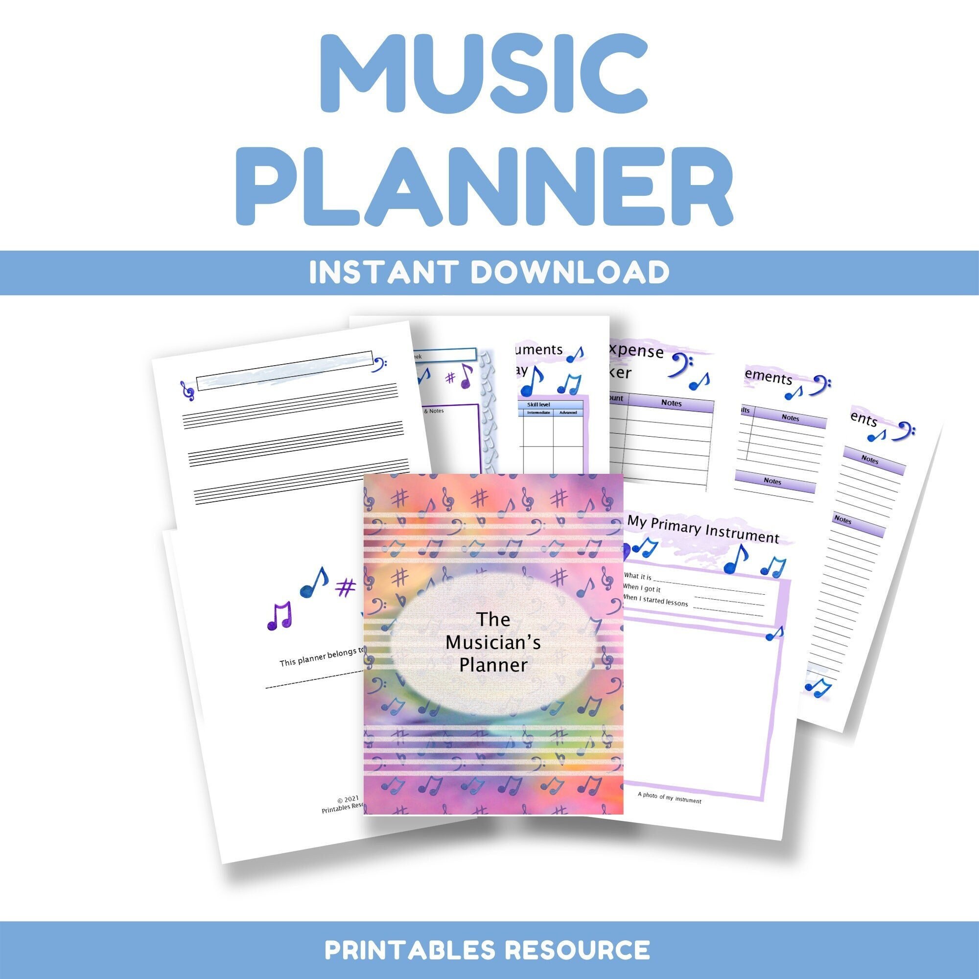 Music Planner Printable | Musician's Planner - Etsy