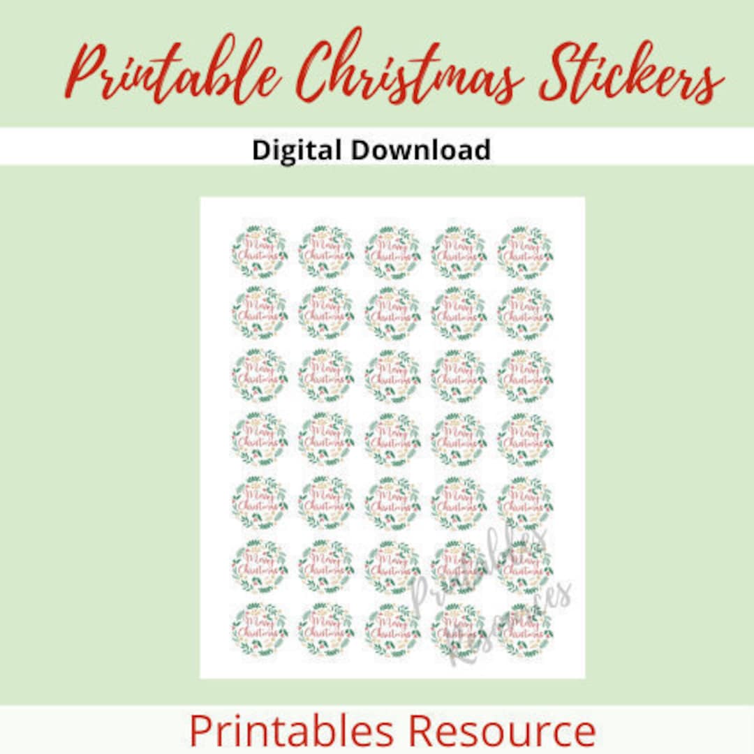 Printable Christmas Stickers | Holiday Stickers | Printable | Stickers ...