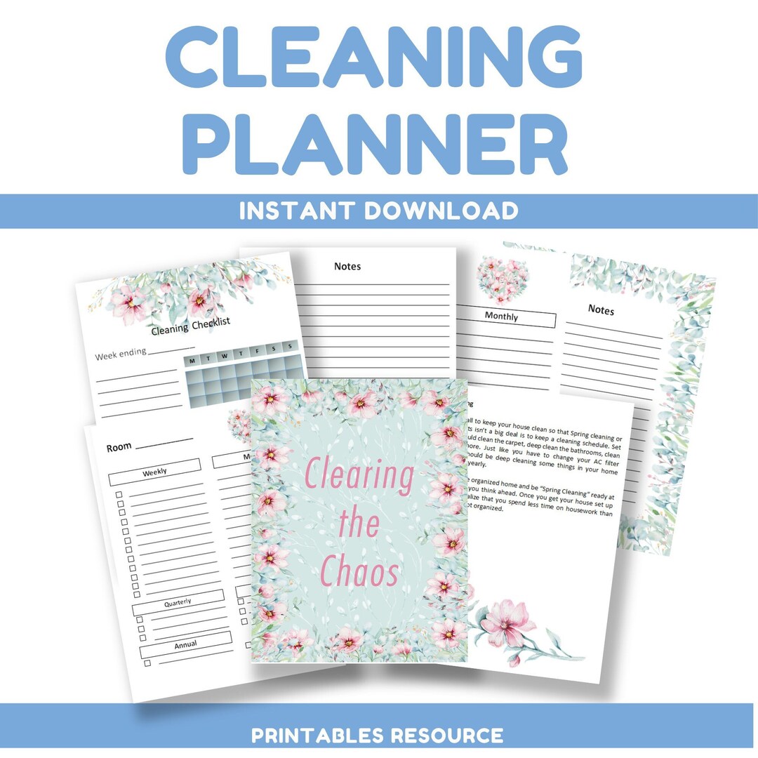 Cleaning Planner Cleaning Journal Cleaning Schedule - Etsy