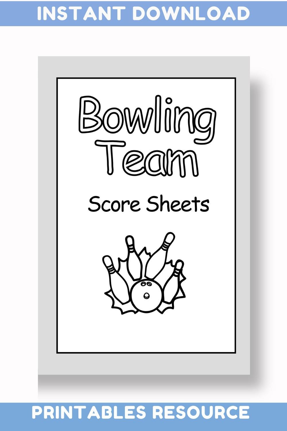 Bowling Team Score Sheets: Printable League Scoring Journal (digital ...