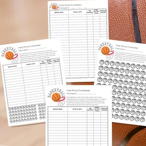 Basketball Team Fundraising Form Printable Free Throw Pledge Sheet ...