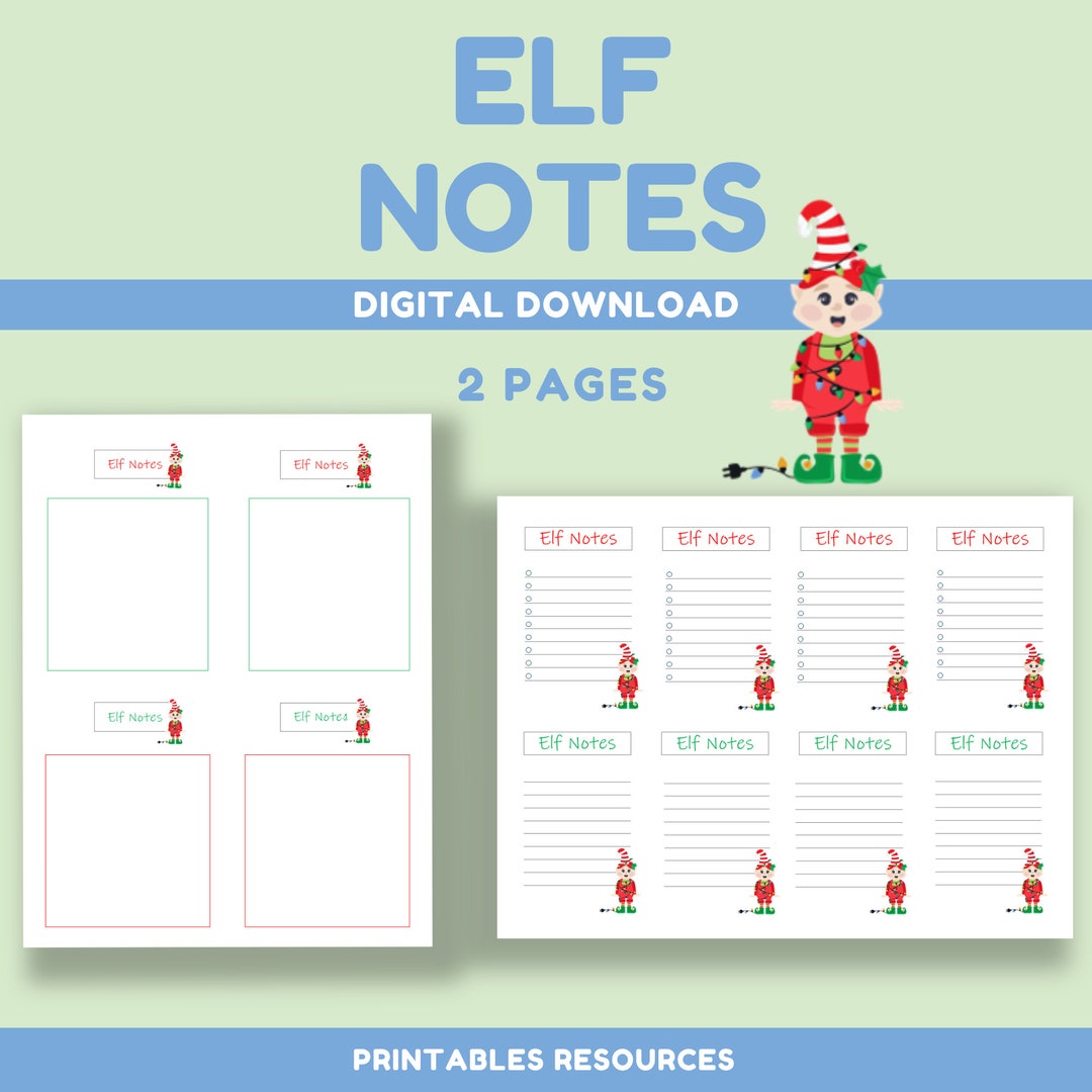 Elf Note Printable Message Elf Adventures Kids Printable Elf Stationery ...