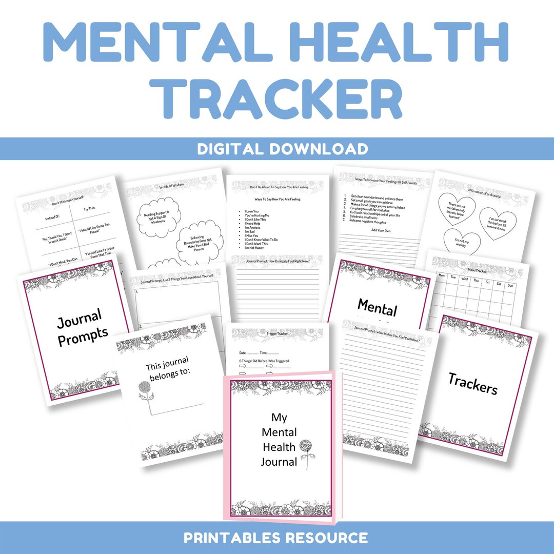 Mental Health Tracker Printable Mental Health Tracker Self Care Tracker ...