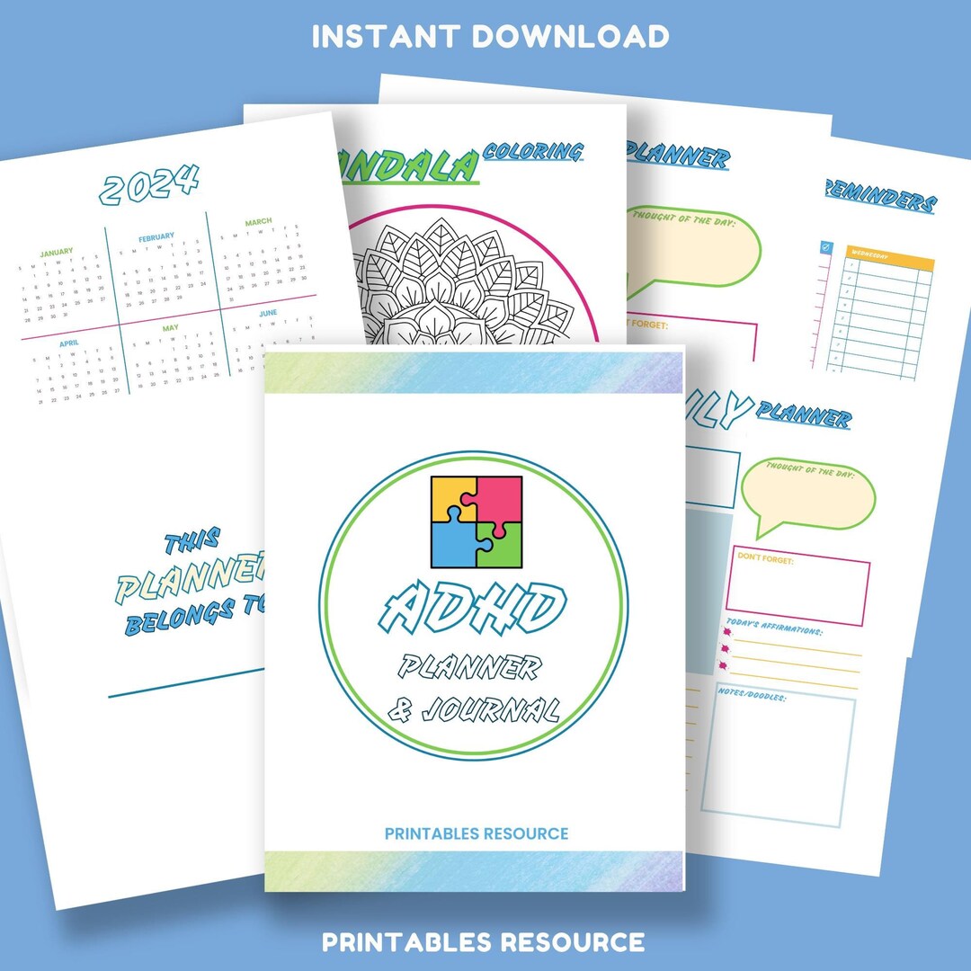 ADHD Planner Pdf ADHD Printable Planner for ADHD | Organizer for Adhd ...