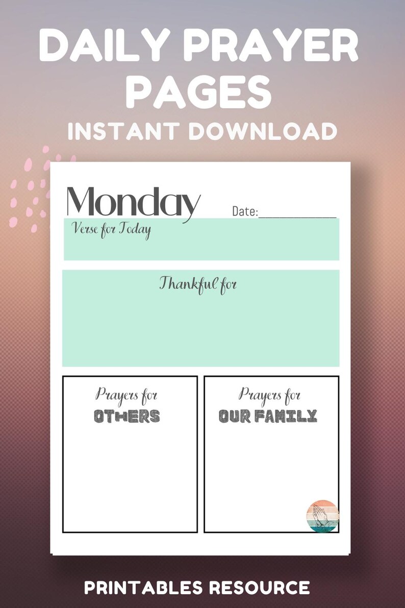 Daily Prayer Journal Printable: Christian Mom Planner (PDF) - Etsy