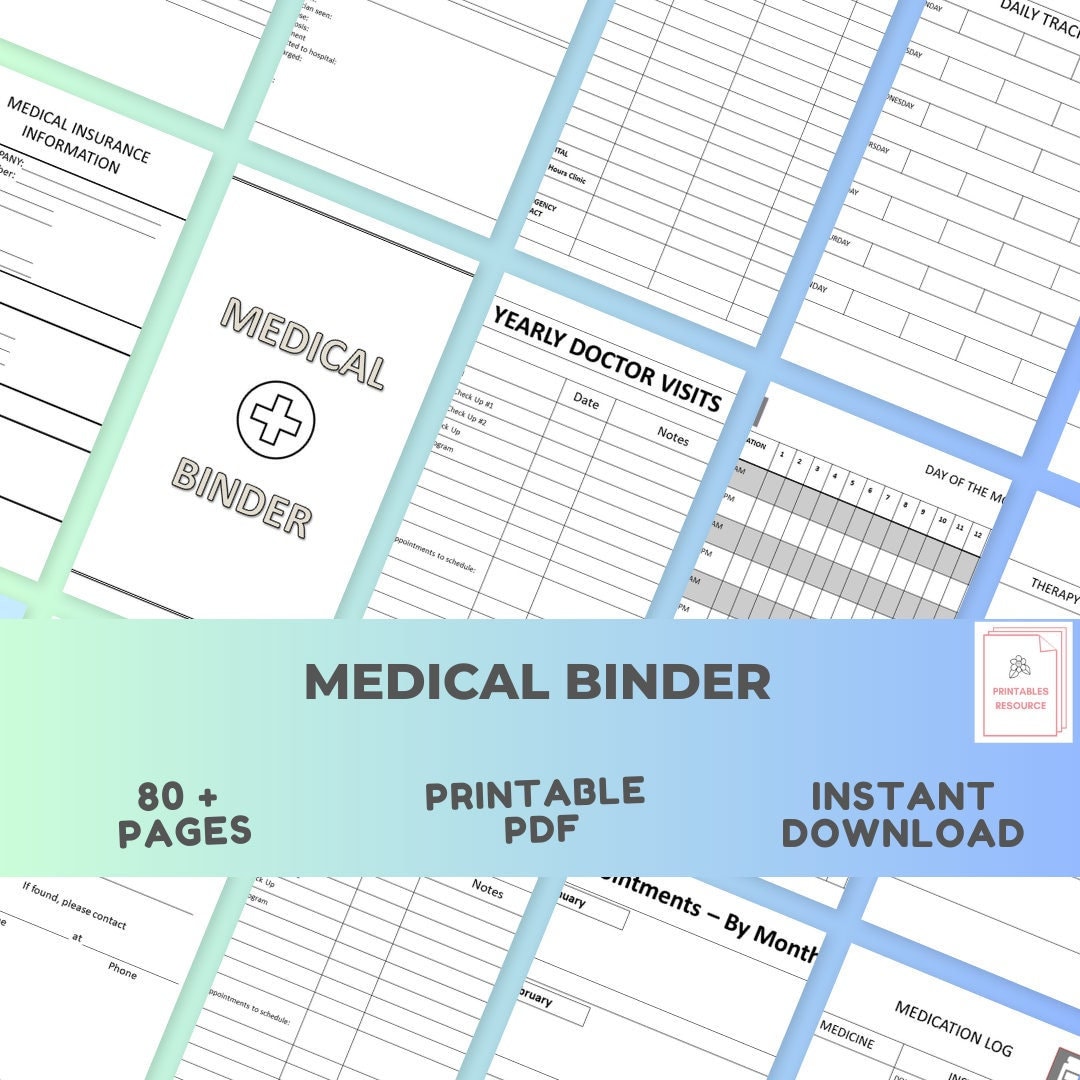 Medical Binder Deluxe | Printable Medical Binder | Family Medical ...