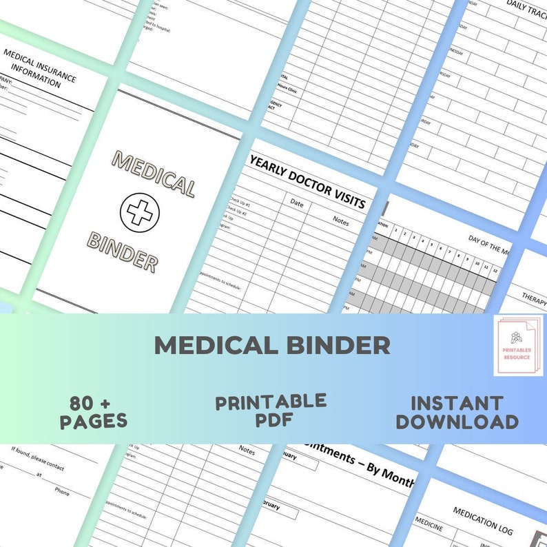 Medical Binder Deluxe | Printable Medical Binder | Family Medical ...