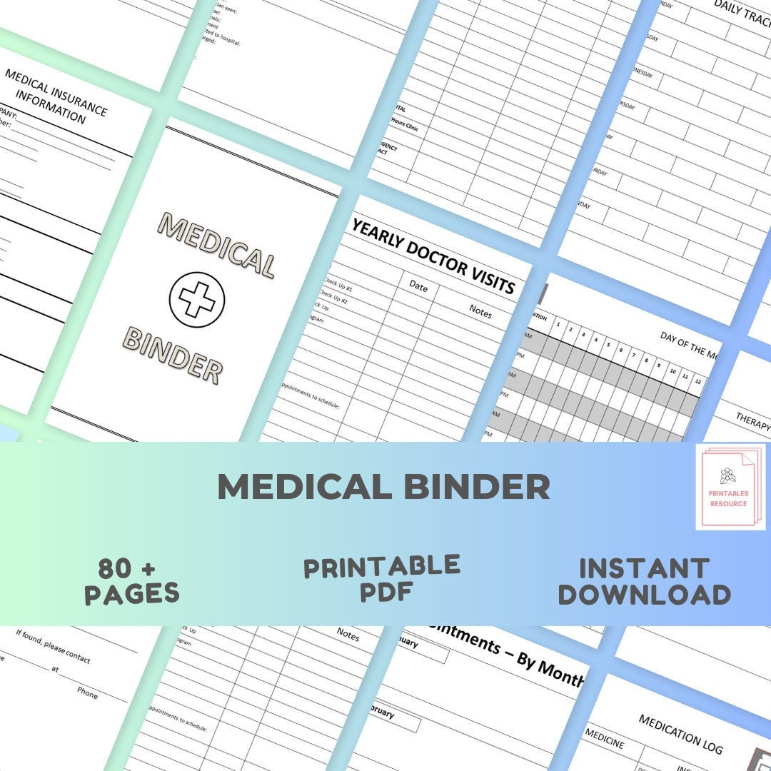 Medical Binder Deluxe Printable Medical Binder Family - Etsy