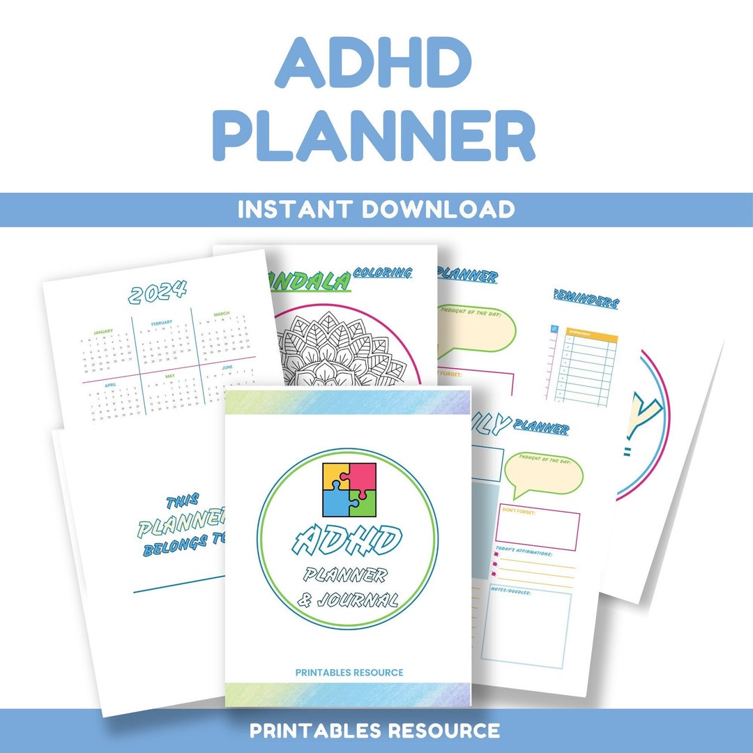 ADHD Planner Pdf ADHD Printable Planner for ADHD Organizer for Adhd ...