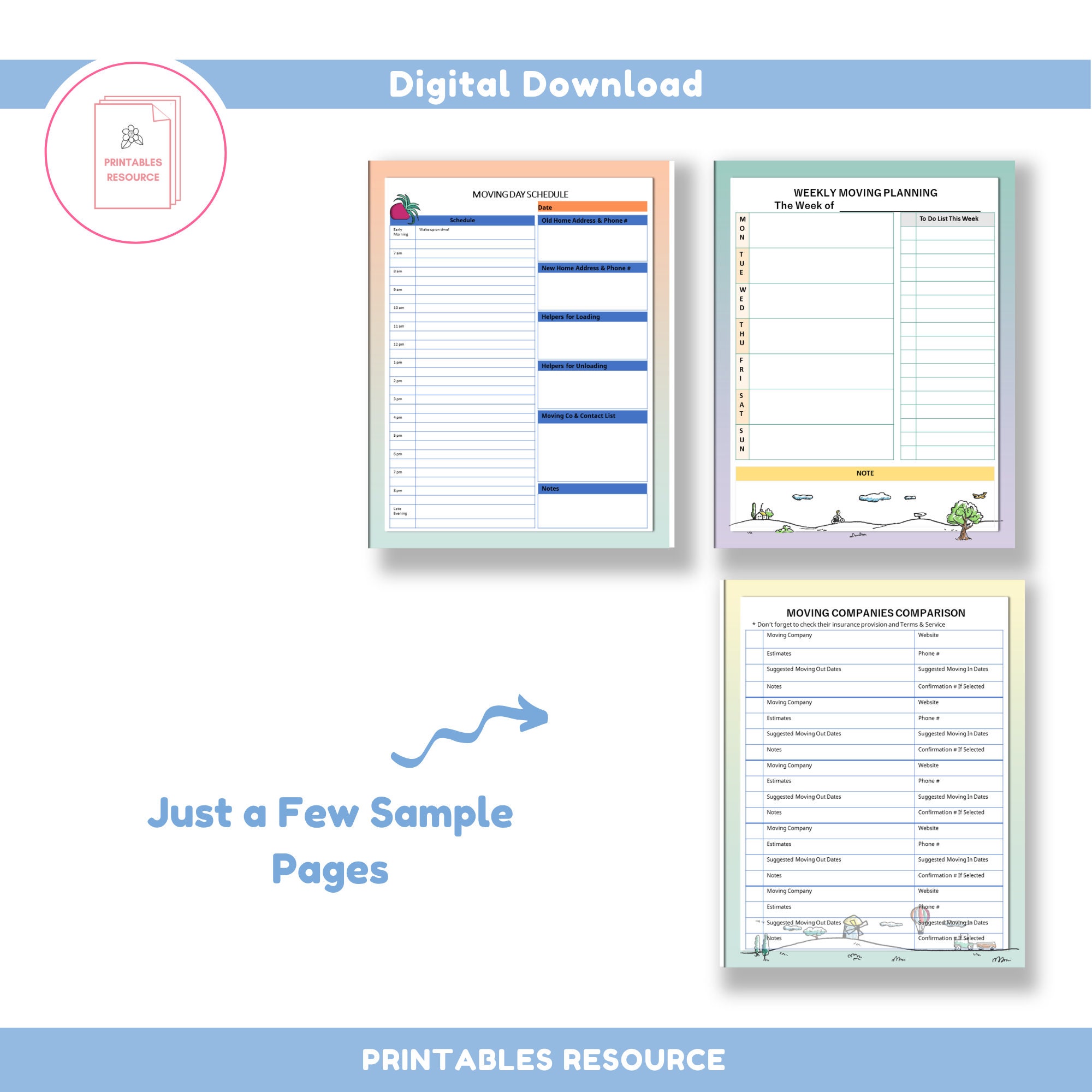 Family Moving Planner Printable Bundle Digital Relocation Organizer ...