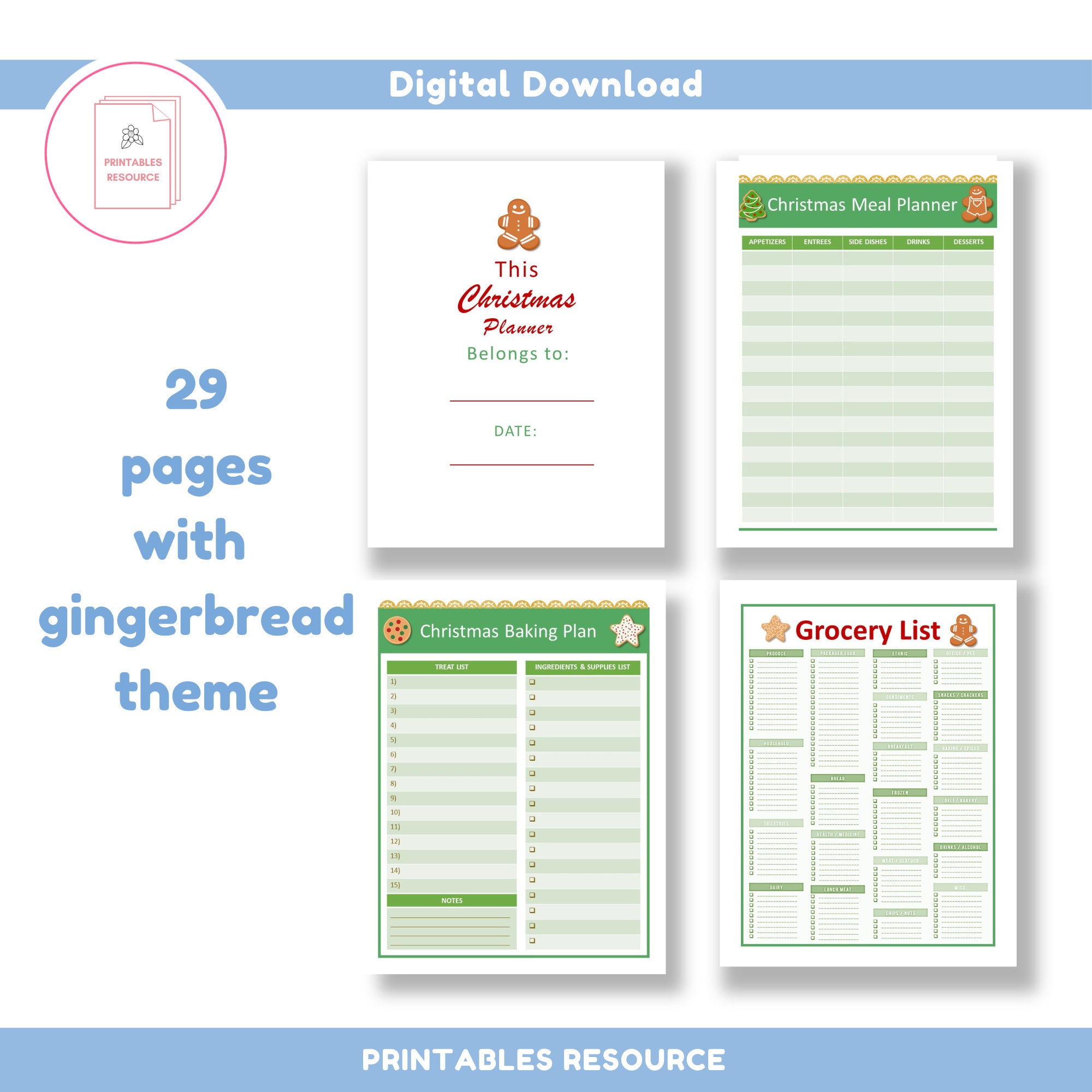 Christmas Binder Printable Planner Holiday Planner Kit Christmas ...
