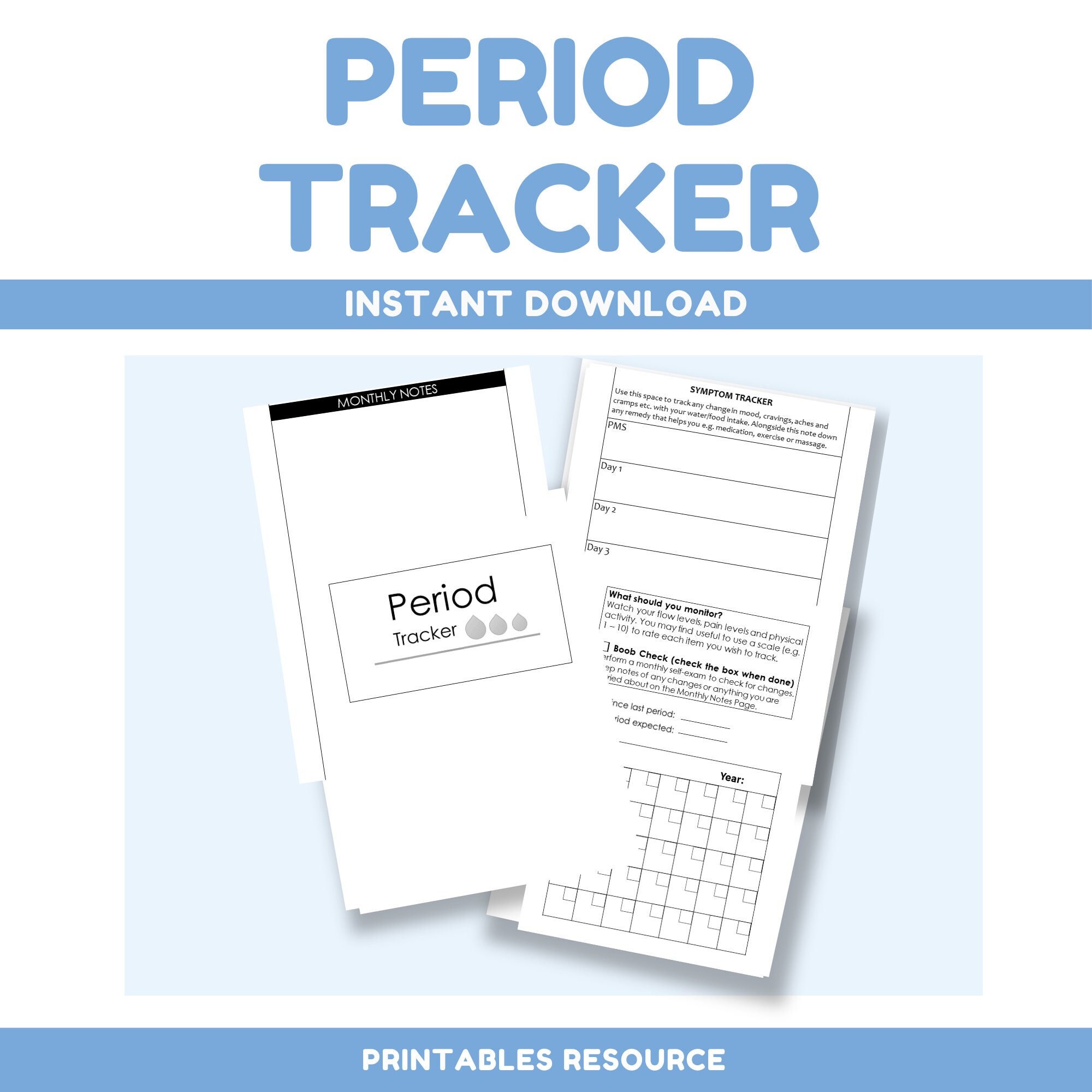 Period Tracker Menstrual Tracker Monthly Tracker - Etsy