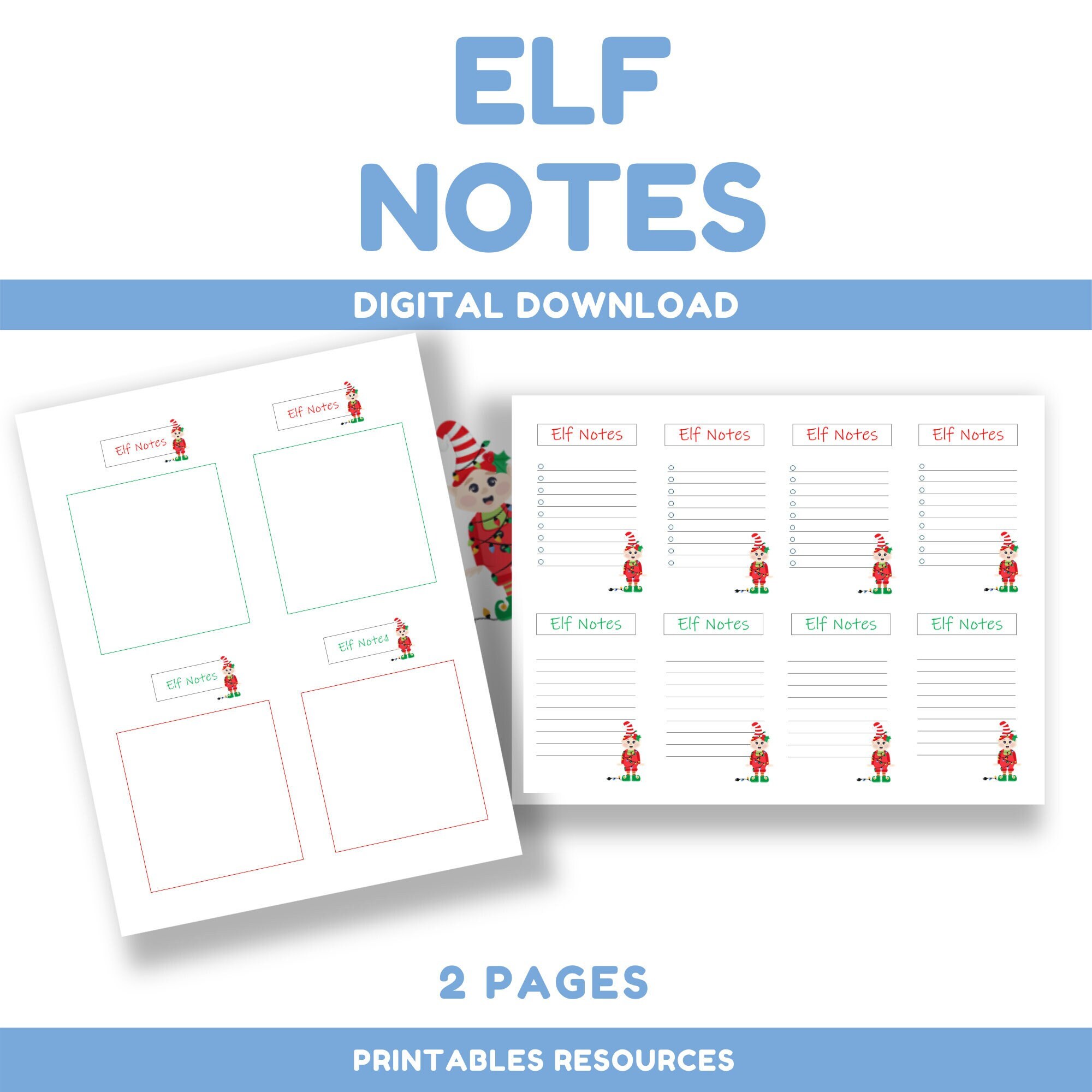 Elf Letters Christmas Printables Kids Printables Elf - Etsy