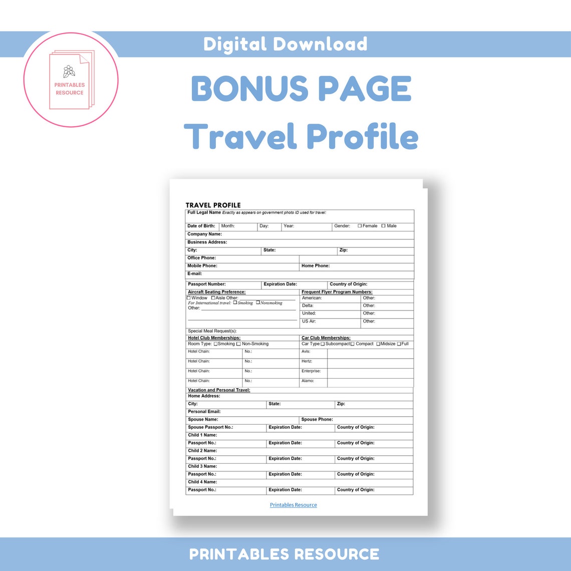 Printable Vacation Planner: Trip Itinerary, Budget, Packing Lists ...