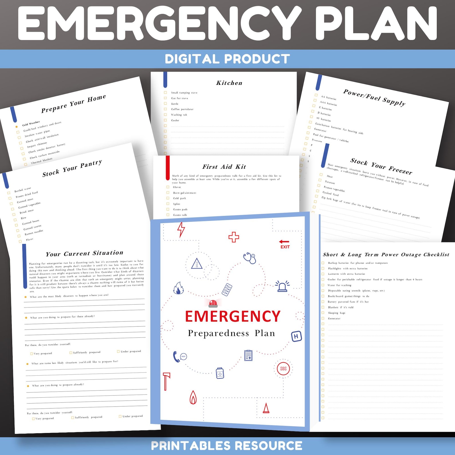 Emergency Planner Printable Family Emergency Preparedness Binder ...