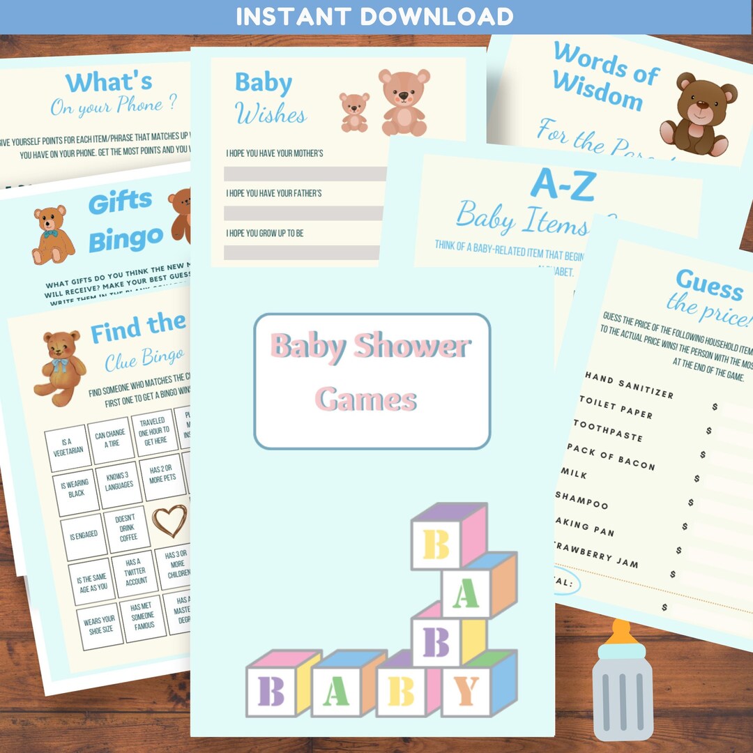 Fun Games for Baby Shower Games Bear Theme | Cute Baby Shower Games ...