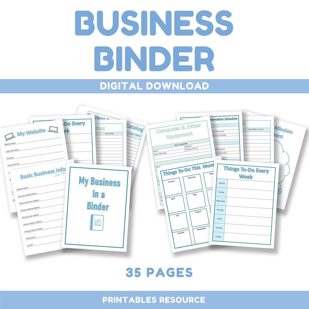 Business Binder | Business Printable | Small Business Planner | Online ...