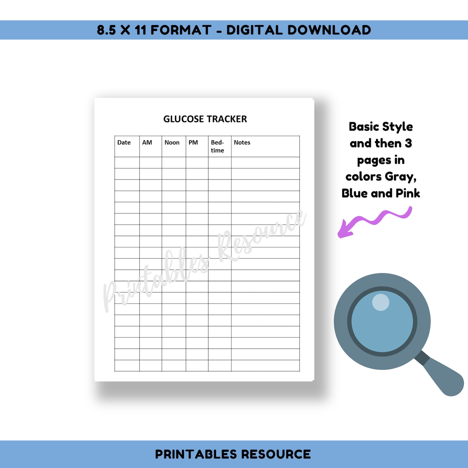 Glucose Tracker | Diabetes Tracker | Diabetic Tracker | Diabetes Log ...