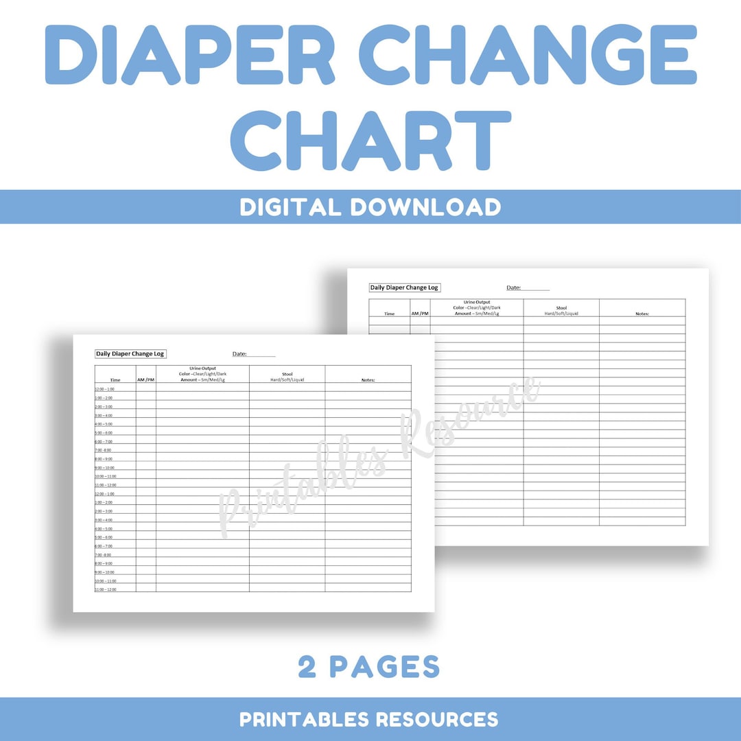 Baby Diaper Change Chart Printable: Newborn Tracker (PDF) - Etsy