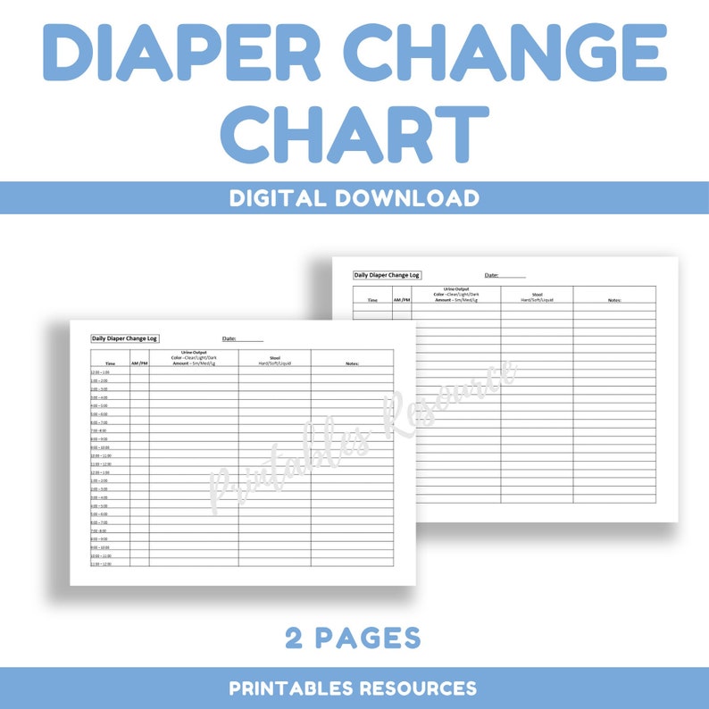 Baby Diaper Change Chart Printable: Newborn Tracker (PDF) - Etsy