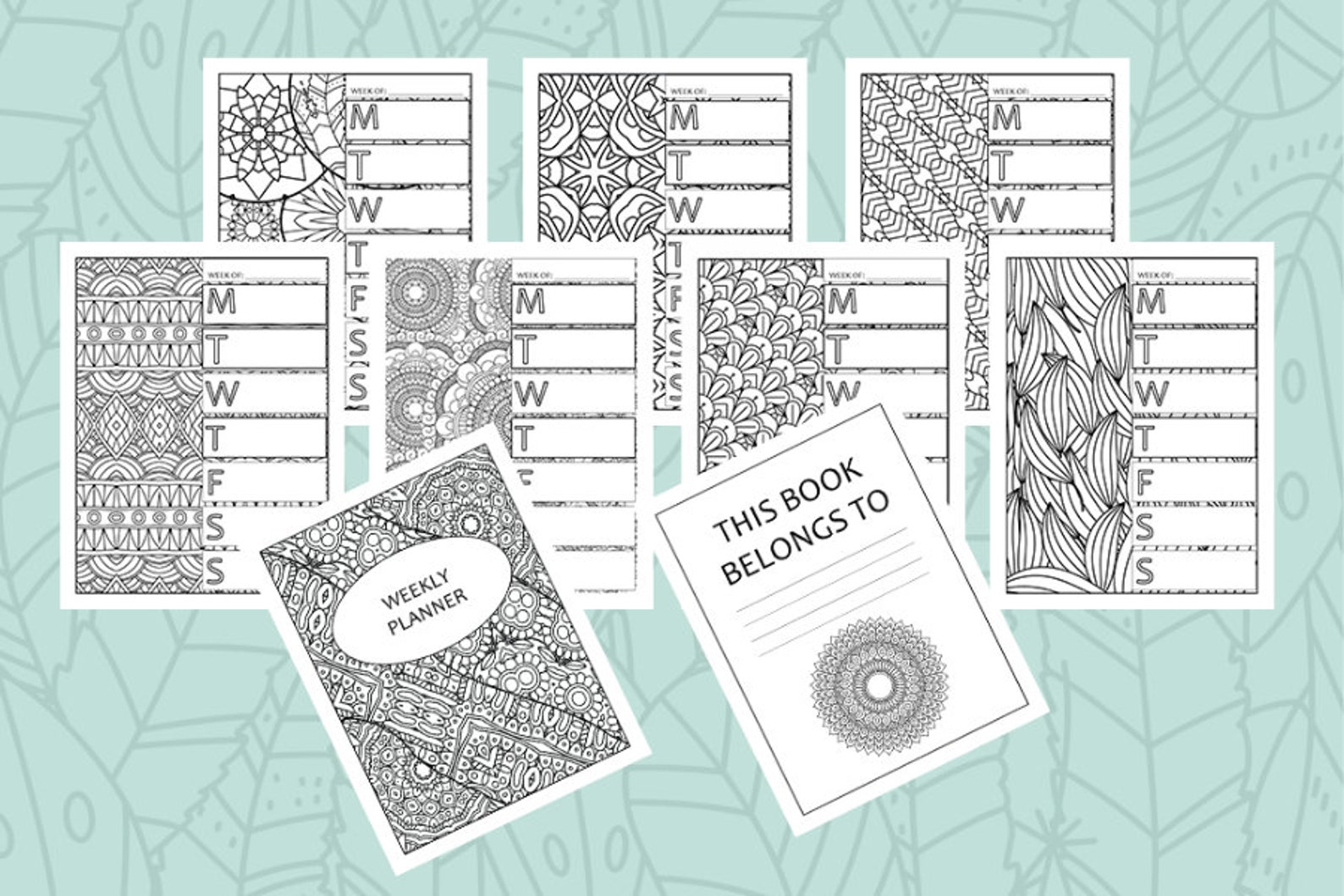 Mandala Coloring Weekly Planner: 12-week Undated Calendar (digital ...