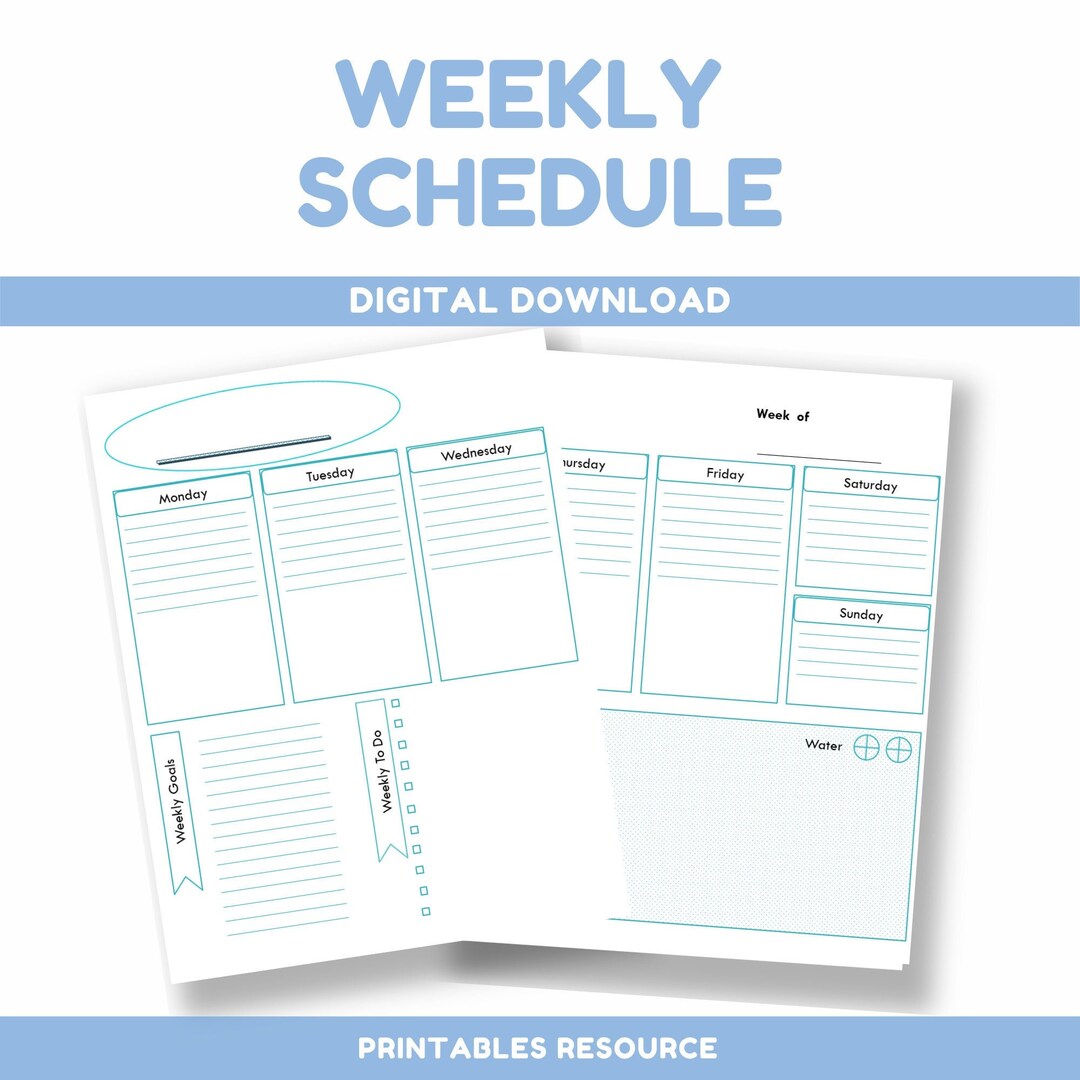 Minimalist Weekly Planner Printable: Undated Schedule (digital Download ...
