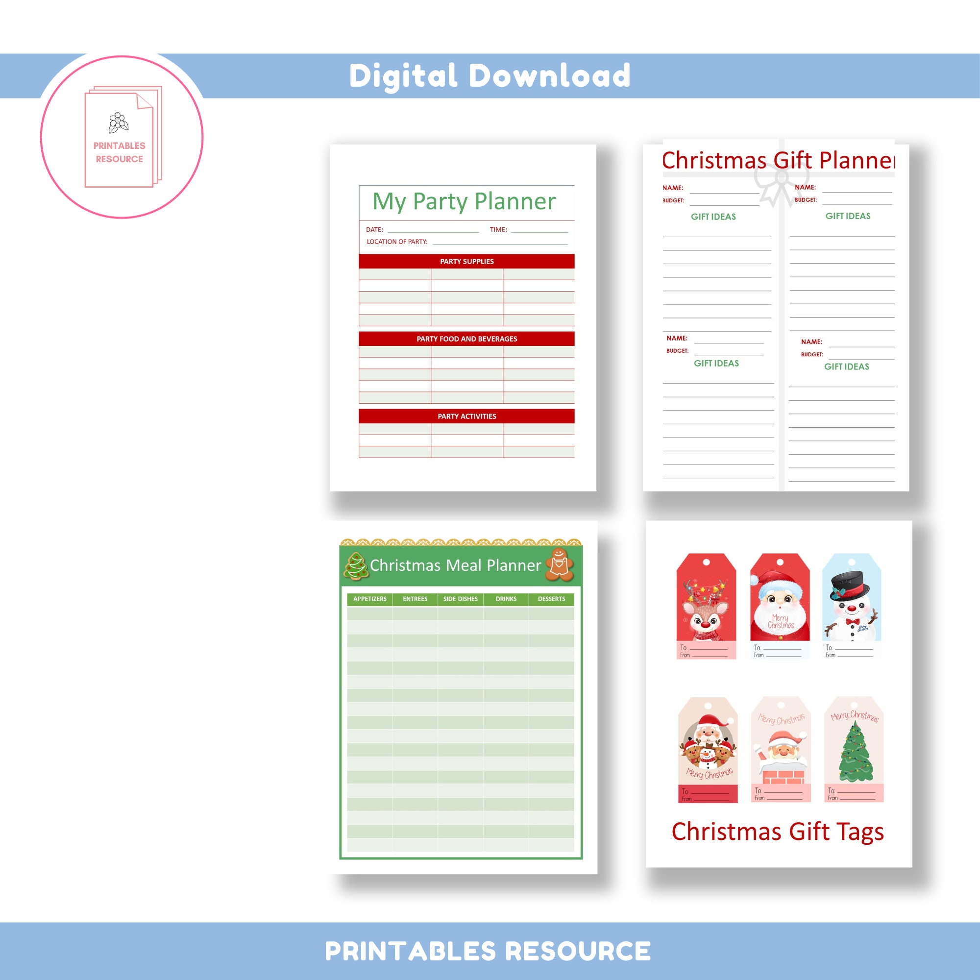 Christmas Binder Printable Planner Holiday Planner Kit Christmas ...