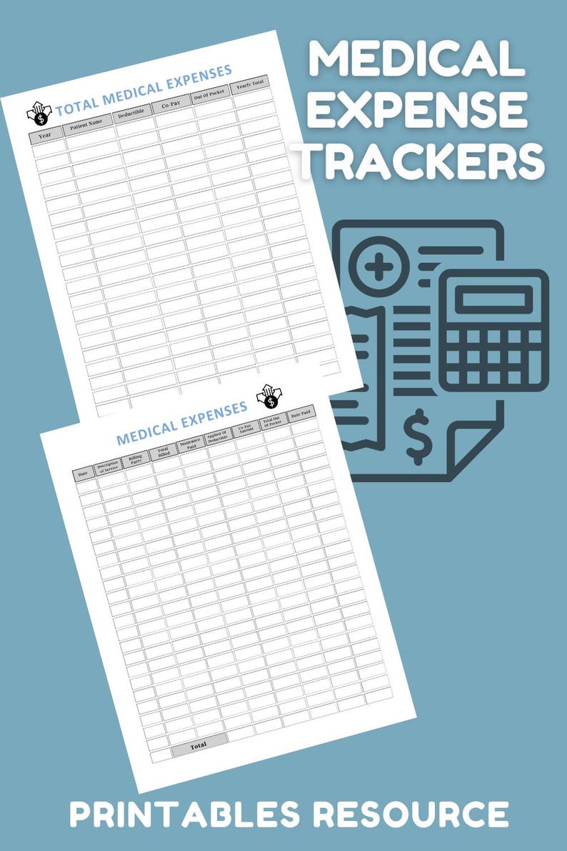 Medical Expense Tracker Printable: Healthcare Bill Organizer (digital ...