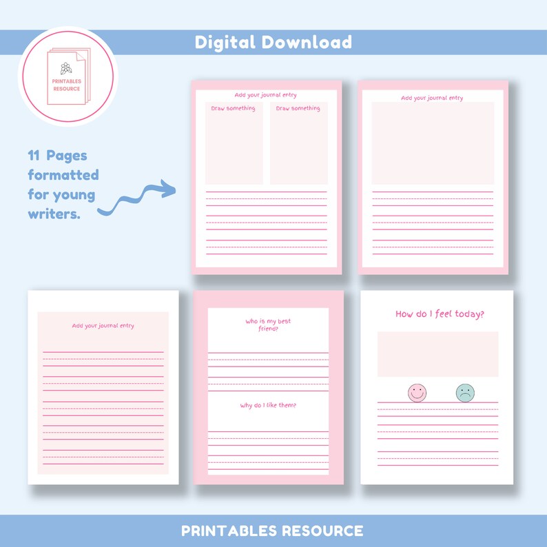 Kids Journal Printable Writing Journal Printable Journal - Etsy