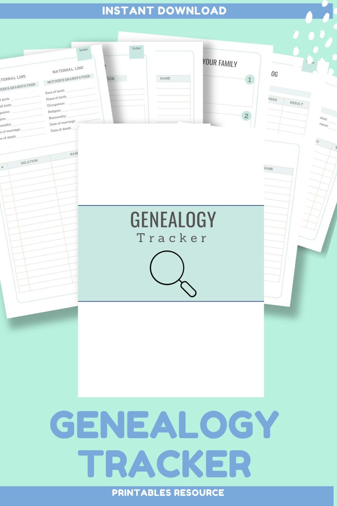 Personalized Genealogy Research Tracker: Family History Gift (digital ...