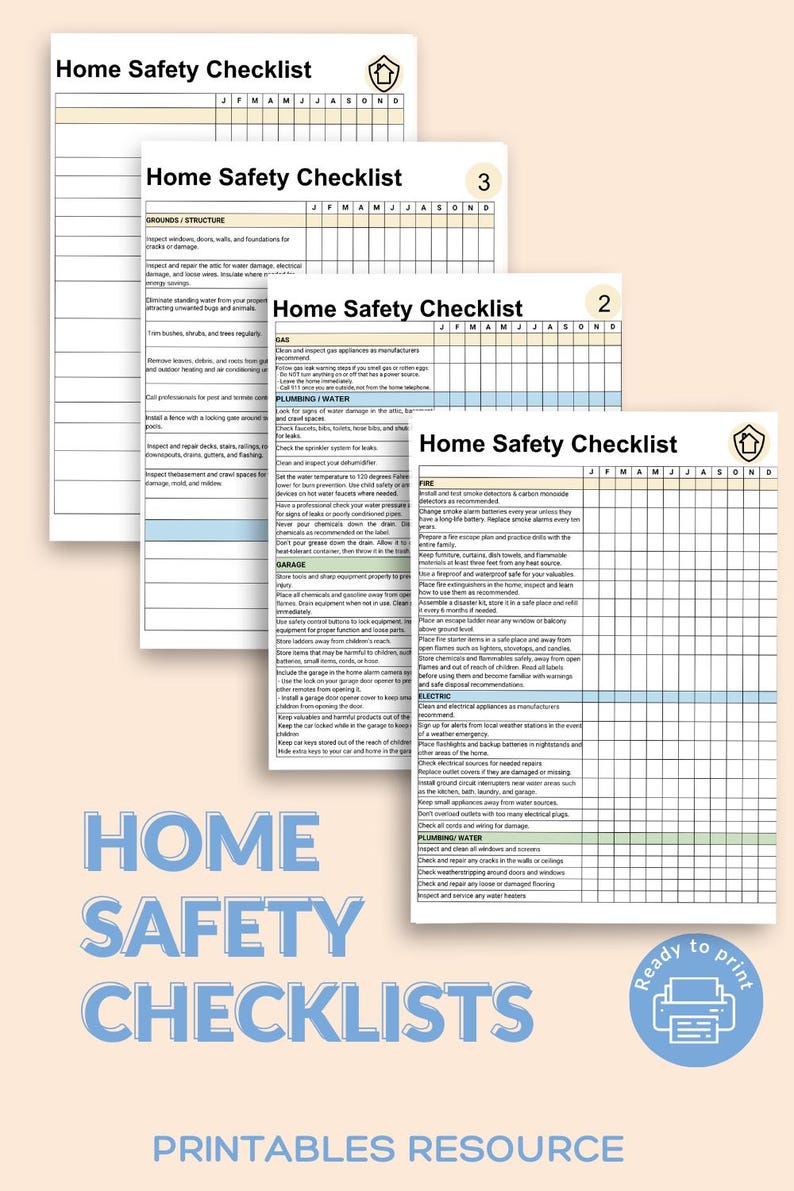 Printable Home Maintenance Binder and Safety Checklist and Car ...