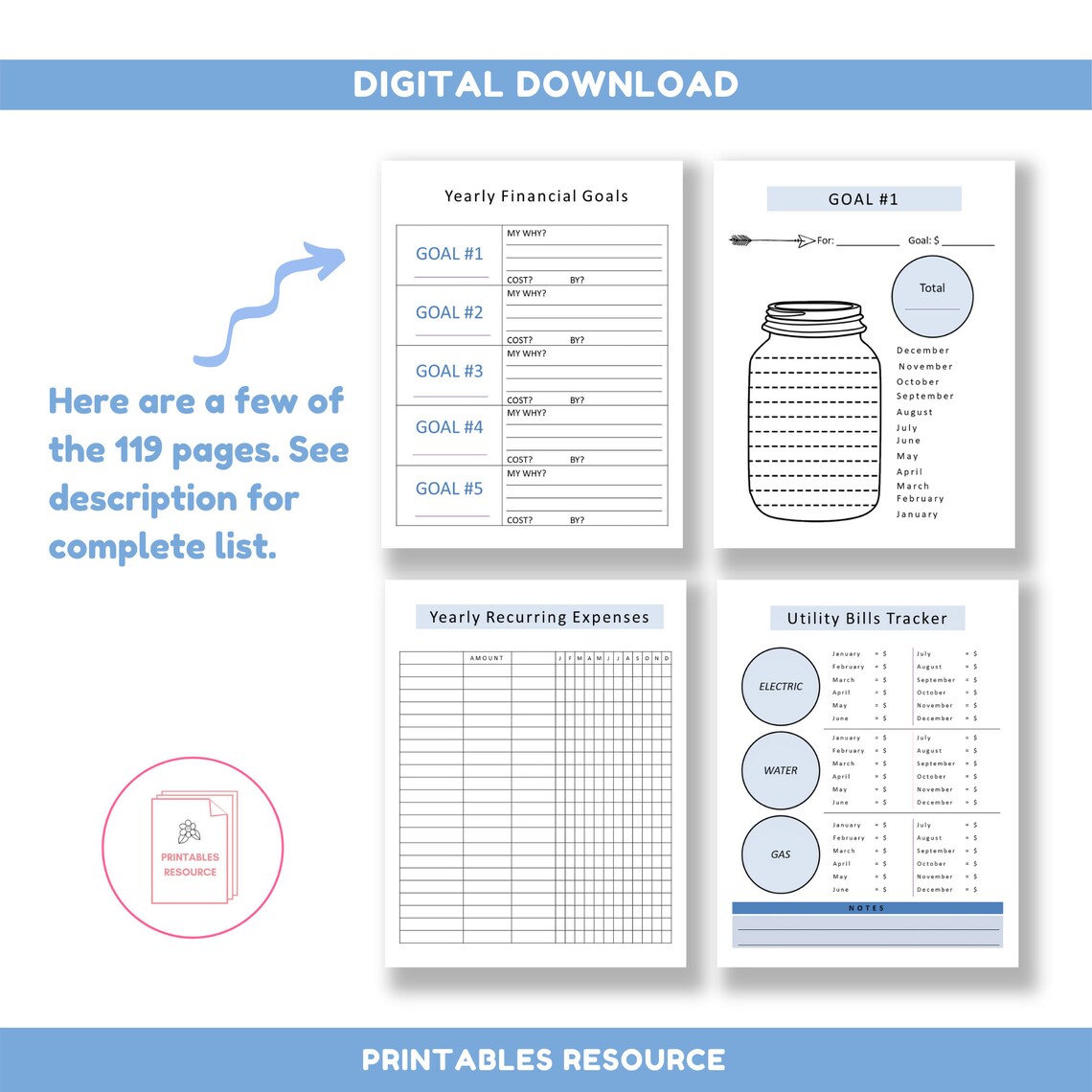 Budget Planner Printable Budget Planning Tracker - Etsy