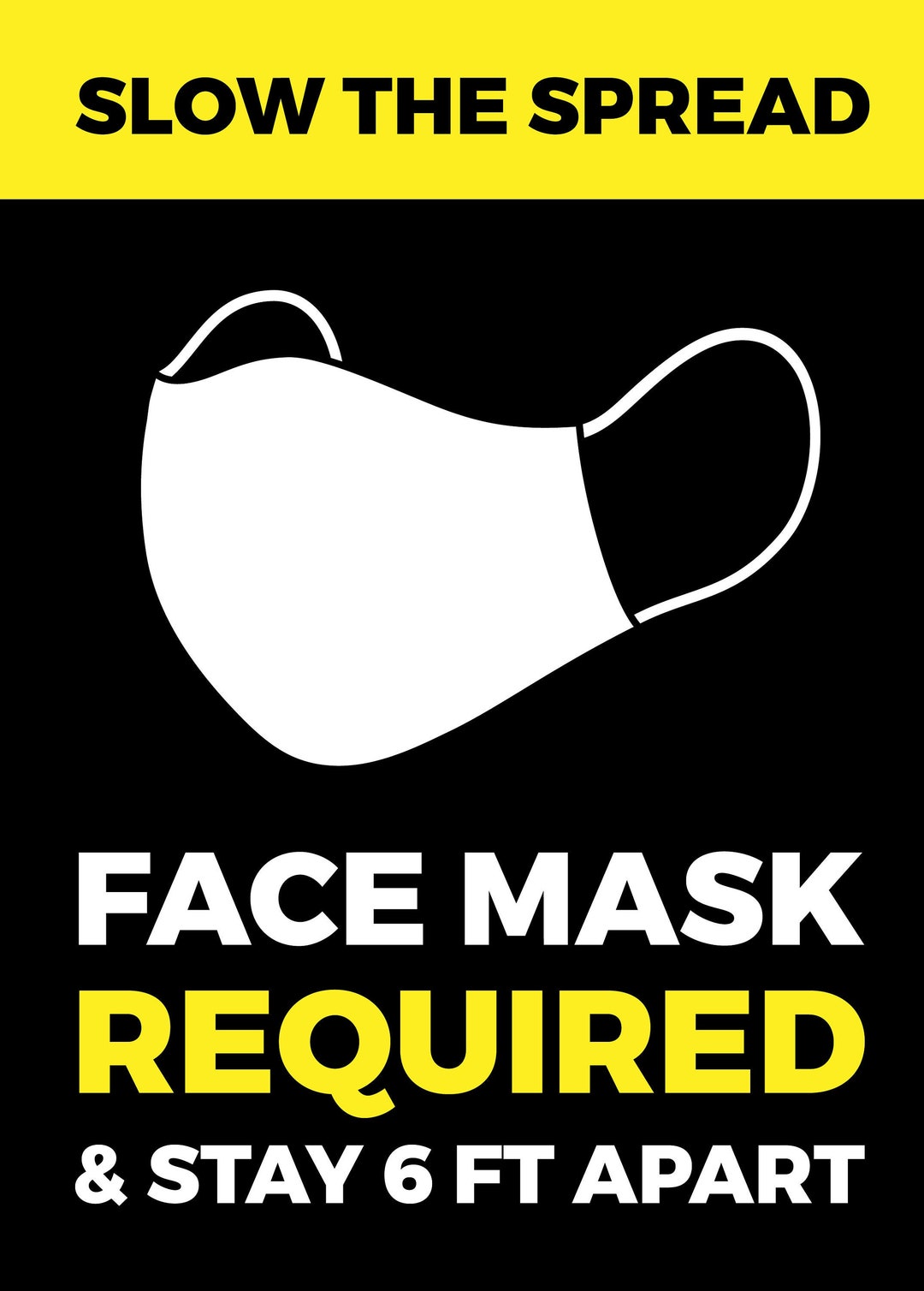 Customizable Window Cling Face Mask Required and Distancing Window ...