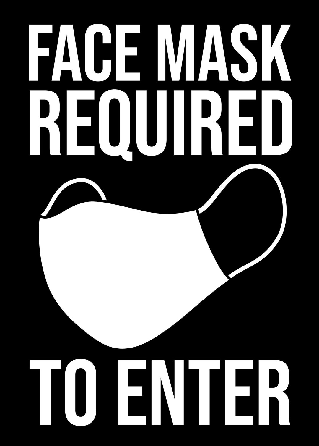 Customizable Window Cling Face Mask Required to Enter Window Cling ...