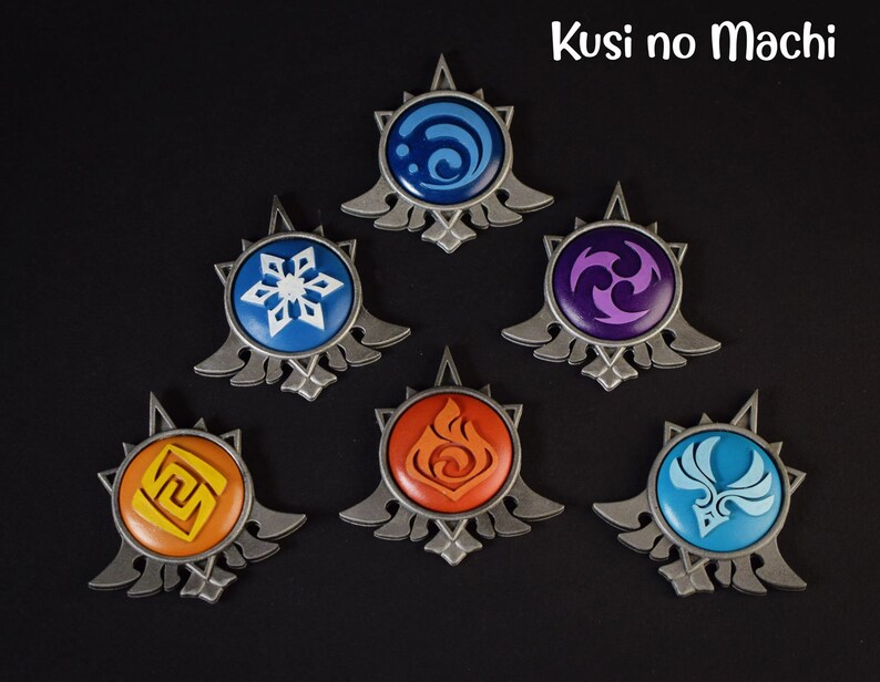 Broche Genshin Impact Element Hydro Pyro Dendro Electro Geo - Etsy