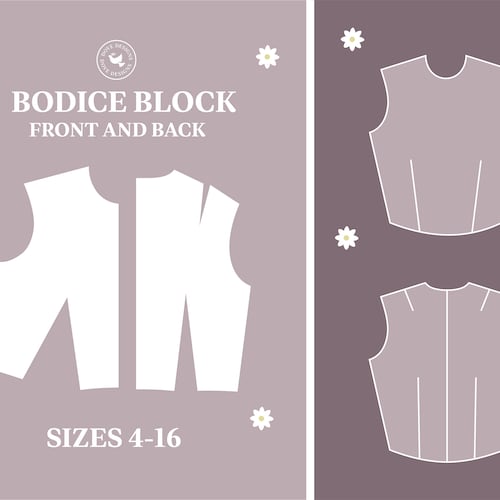 Basic Bodice Block Pattern With Sleeve - Etsy