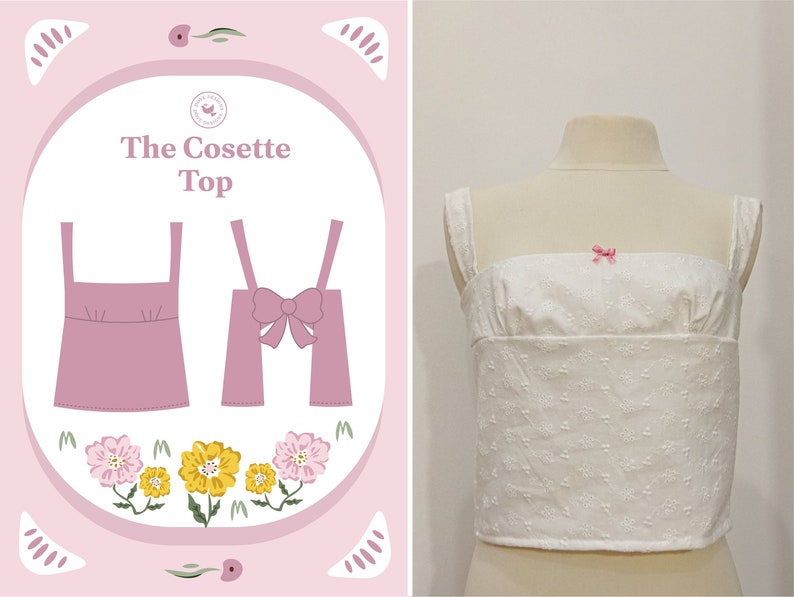 Ballerina Back Tie Top PDF Sewing Pattern - the Cosette Top - Etsy