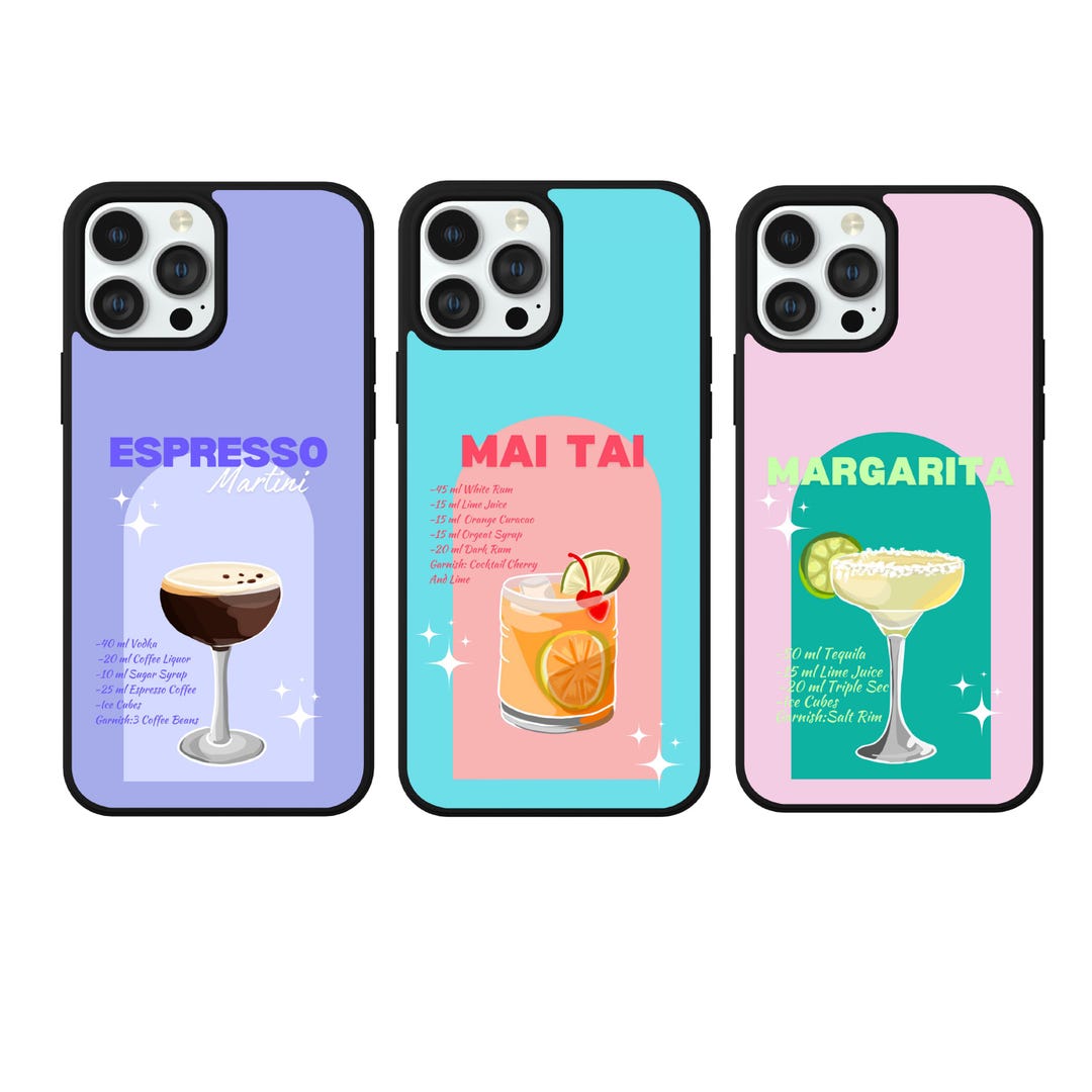 Cocktail Recipe iPhone Case – Espresso Martini, Mai Tai & Margarita ...