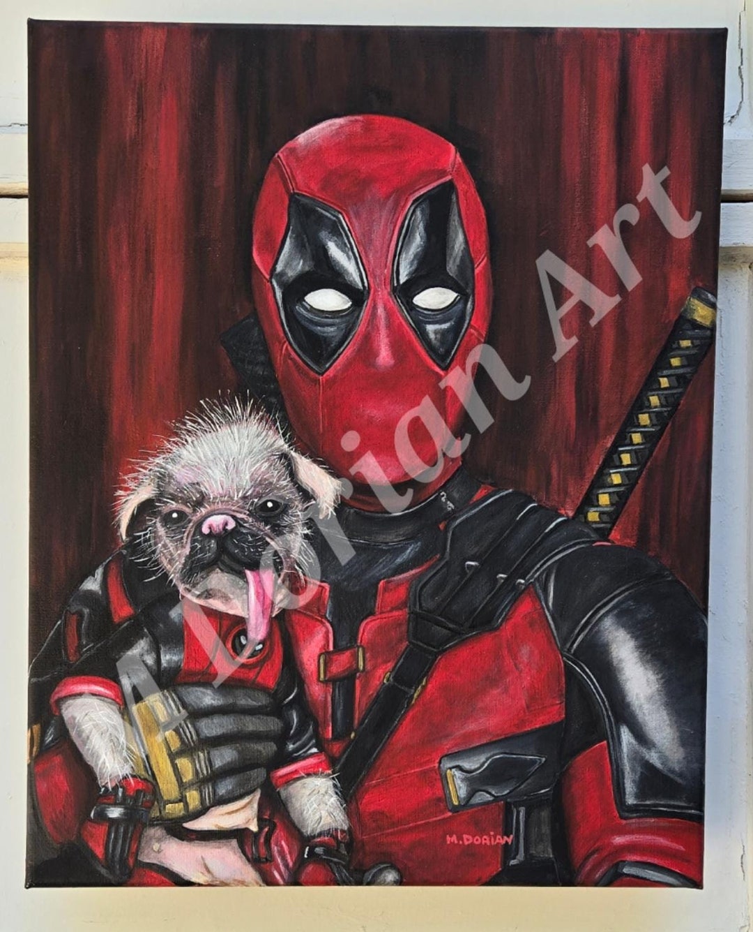 Deadpool & Dogpool Original Art Painting - Marvel Comics Hand Painted ...