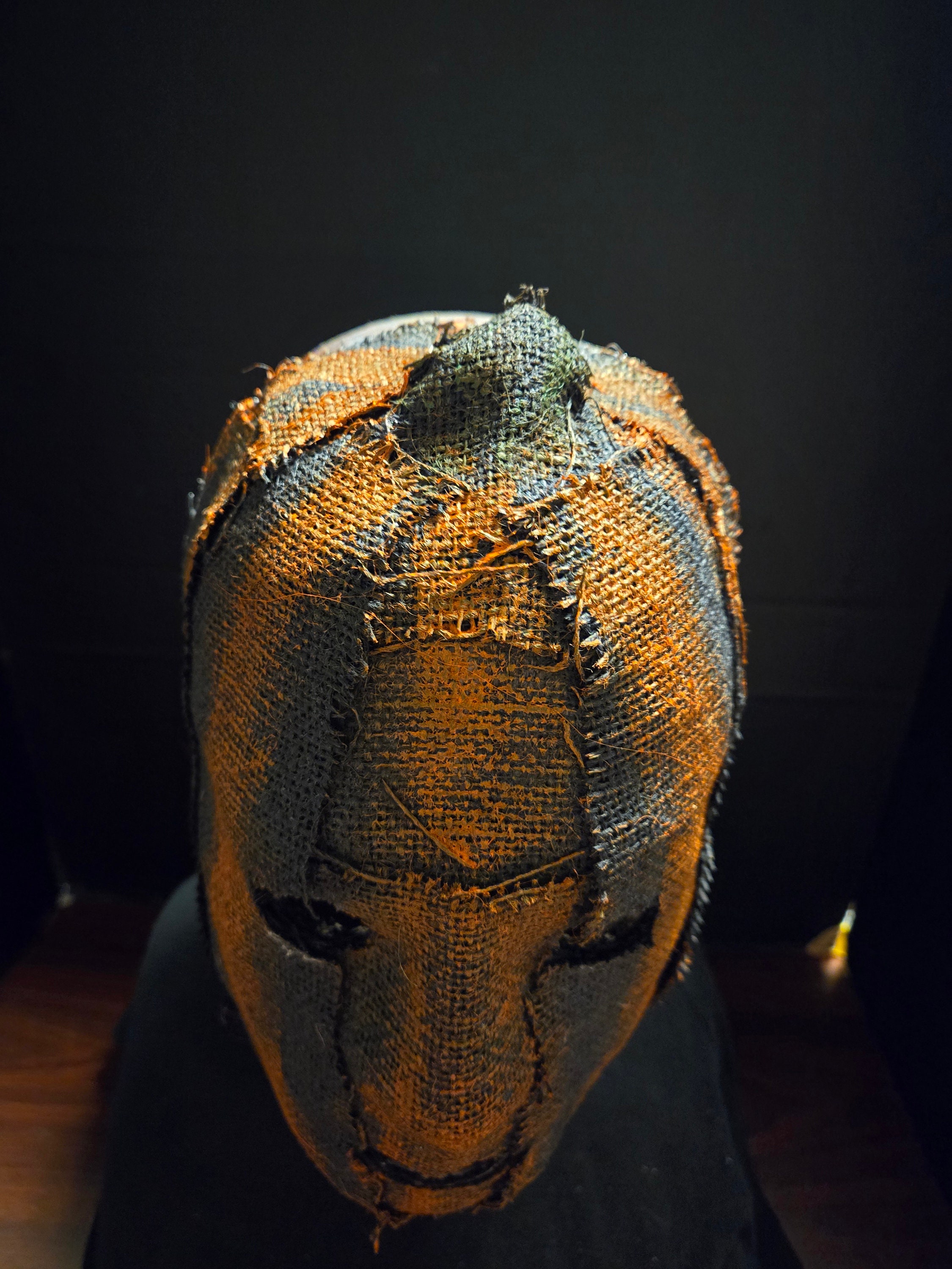 Scary Burlap Scarecrow Creepy Halloween Half Mask Costume - Bogy - Etsy