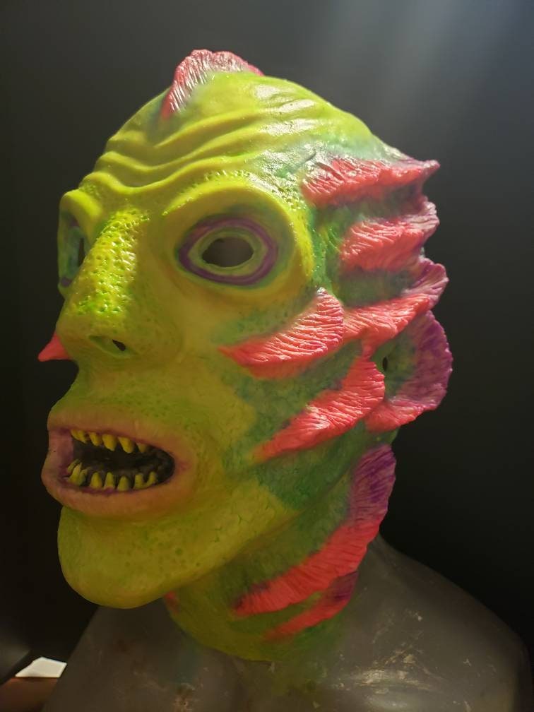 Fish Gill Man Creature Halloween Latex Half Mask - Etsy