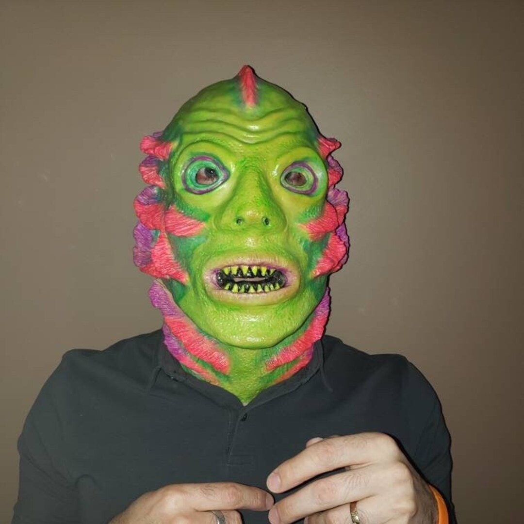 Fish Gill Man Creature Halloween Latex Half Mask - Etsy