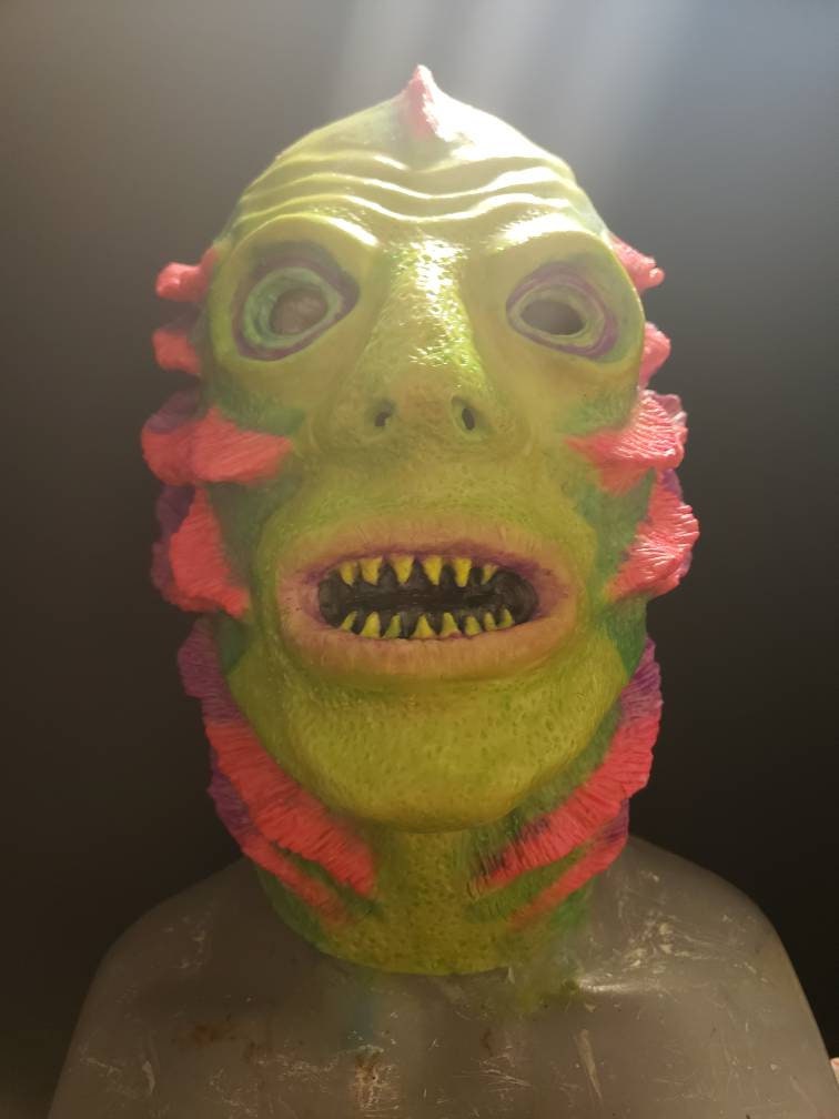 Fish Gill Man Creature Halloween Latex Half Mask - Etsy